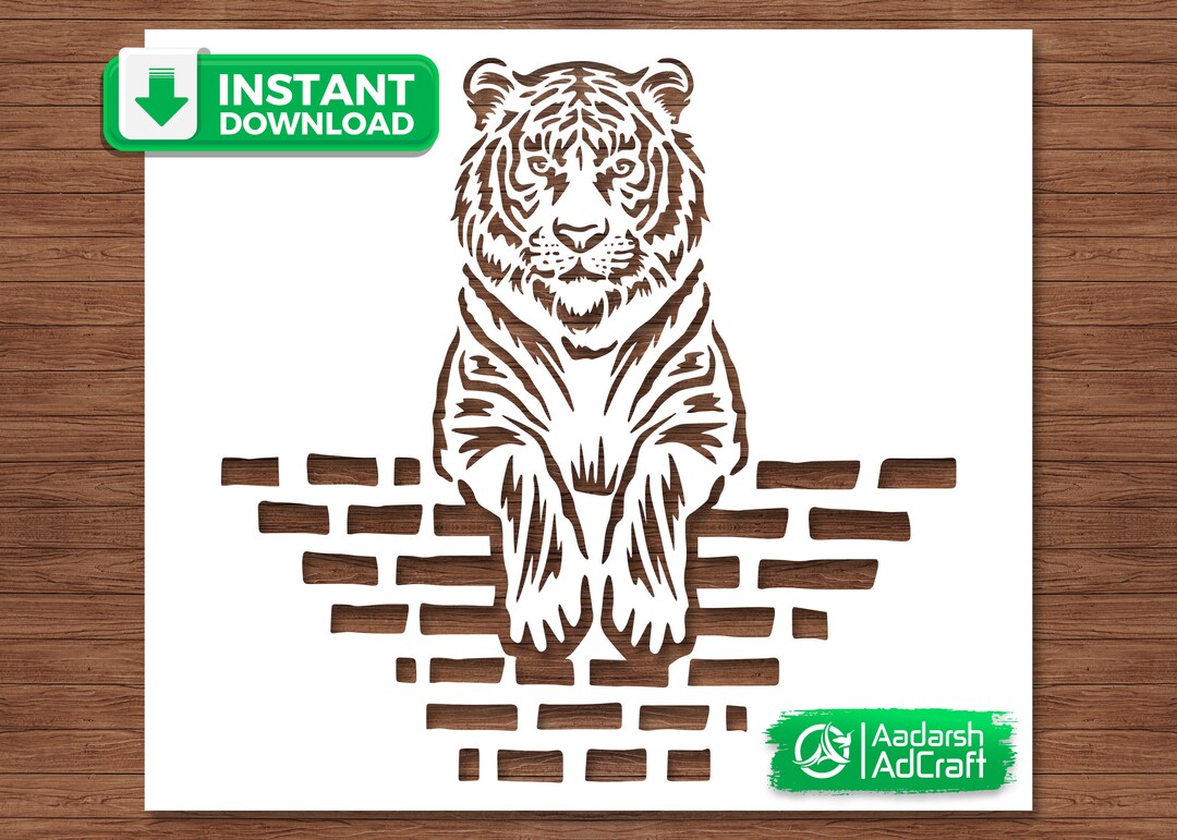 Tiger in Relax Mood Stencil Art Design for DIY SVG Dxf - Etsy