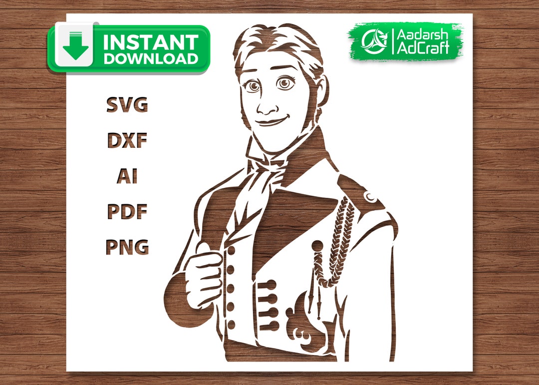 Frozen Snow Prince Stencil Art, Prince of Southern Isles Kingdom, SVG ...