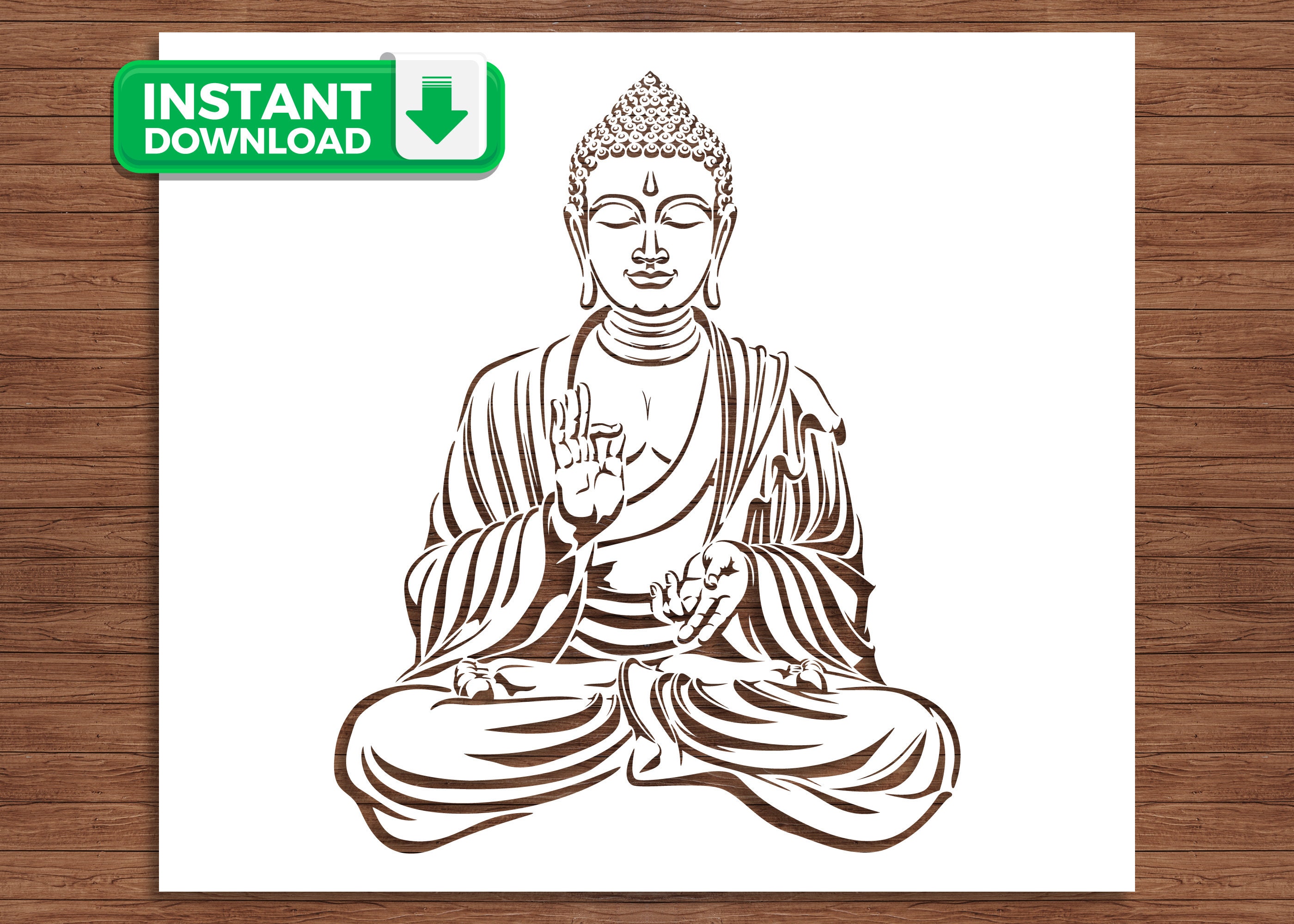 Lord Gautam Buddha Full Body Art Stencil Design for DIY Art, Pattern ...
