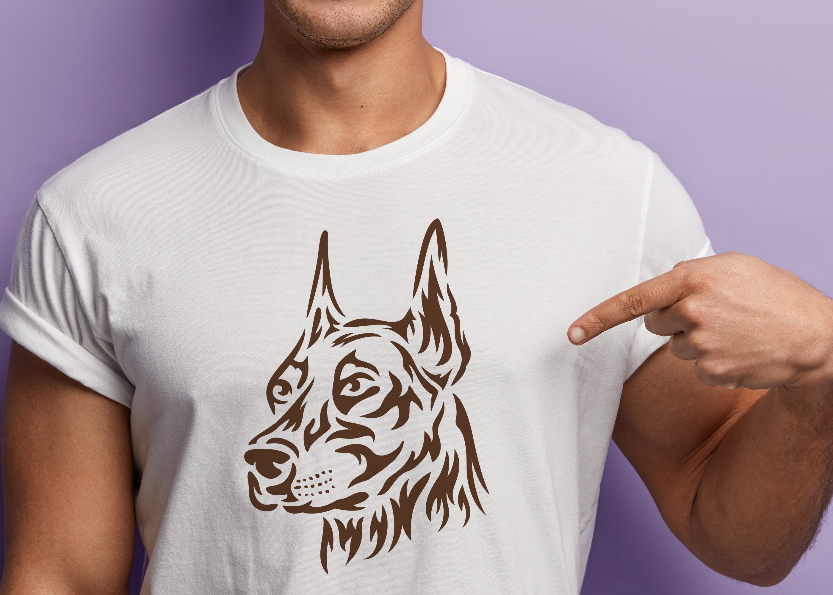 Doberman Pinscher Dog Face Stencil Art SVG DXF Dog Stencil - Etsy