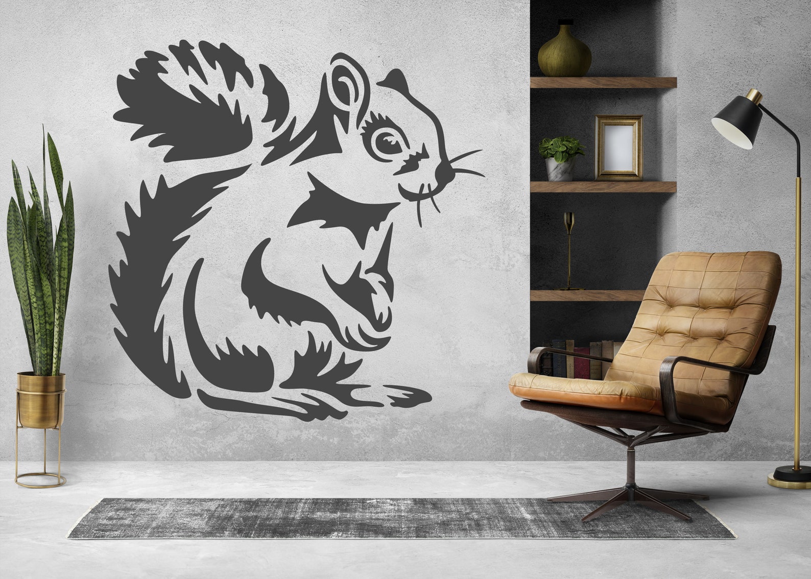Squirrel Stencil | Woodland Animal SVG, Forest Wildlife Art, Cute ...