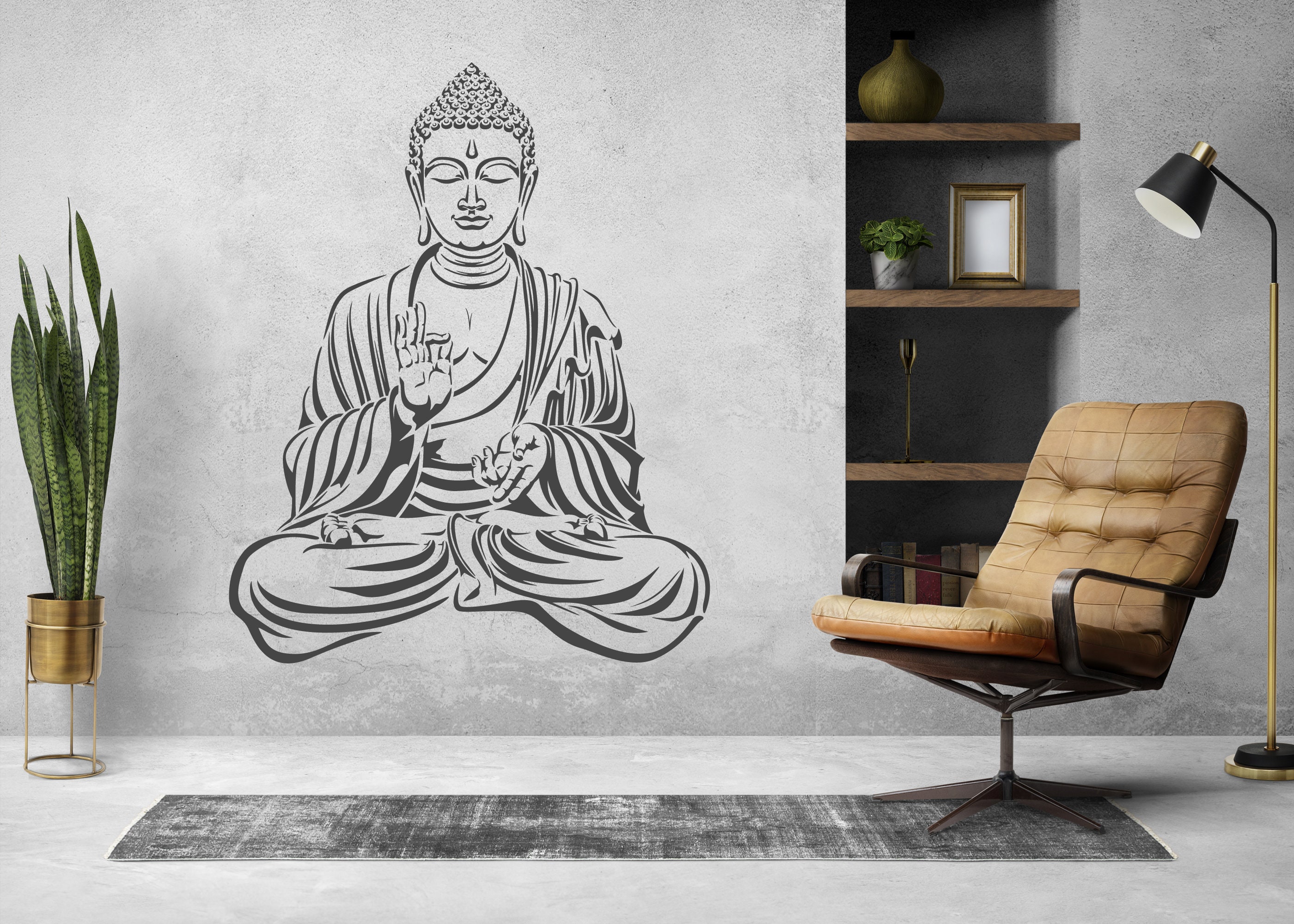 Lord Gautam Buddha Full Body Art Stencil Design for DIY Art, Pattern ...