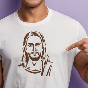 Jesus Almighty Face Stencil Art, Vector SVG, Dxf, Stencil Print, God ...
