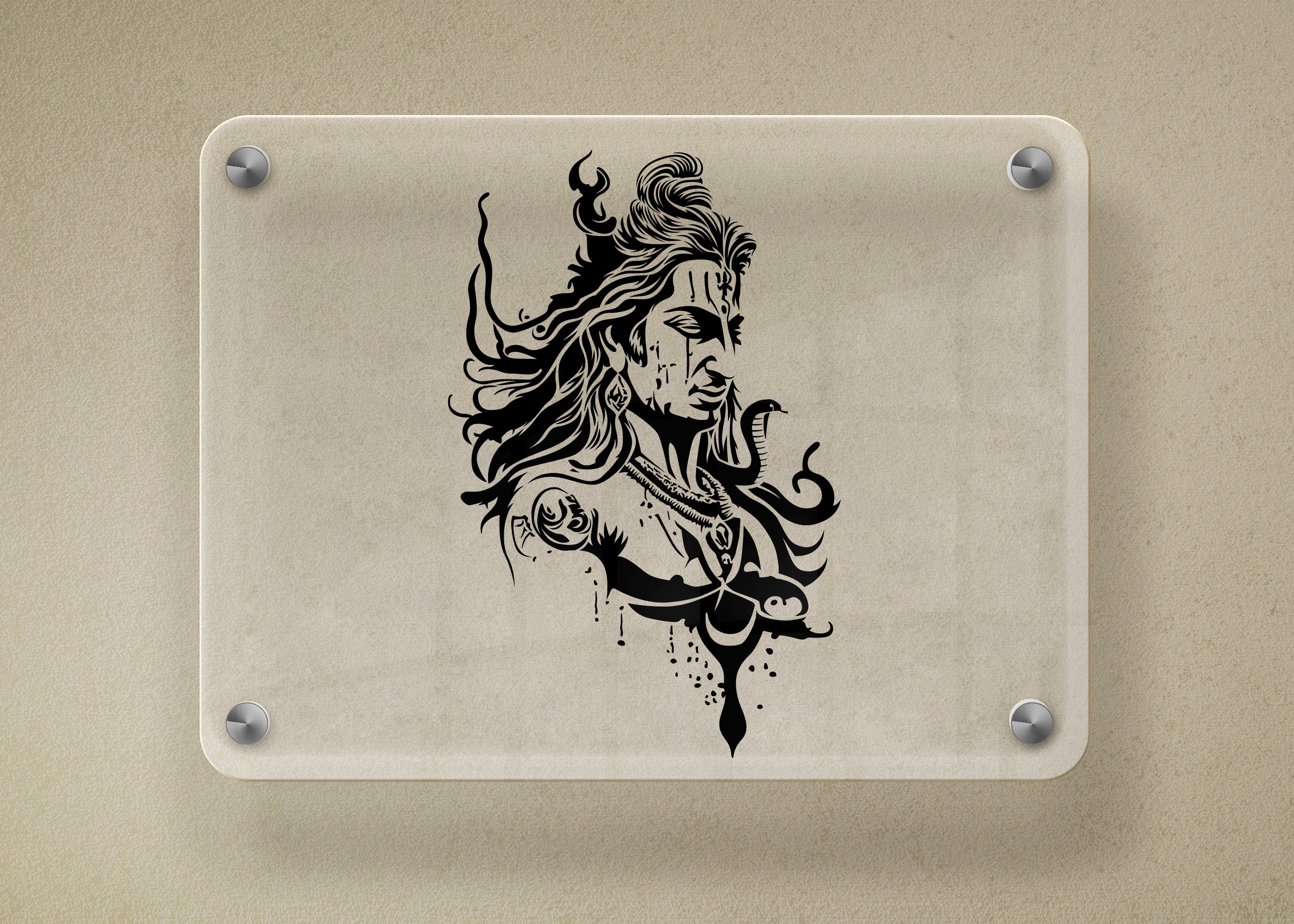 Lord Shiva Mahakal Art Stencil, Shiva Art Stencil, the Destroyer ...