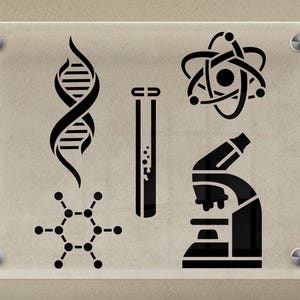 Science & Medical Objects Stencil Bundle SVG, Lab Equipment Cut Files ...