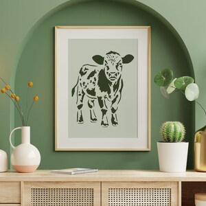 Cow Calf Full Body Stencil Art, Vector Drawing, SVG, Dxf, Cattle ...
