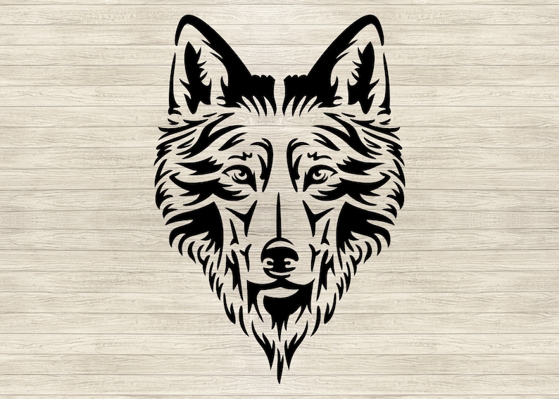 Wolf Front Face Stencil Art Vector SVG Dxf Wolf Stencil - Etsy Canada