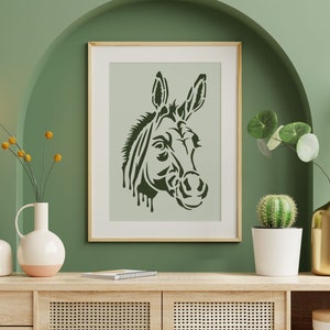 Donkey Jackass Head Stencil Design, Vector Drawing, SVG, Dxf, Jackass ...