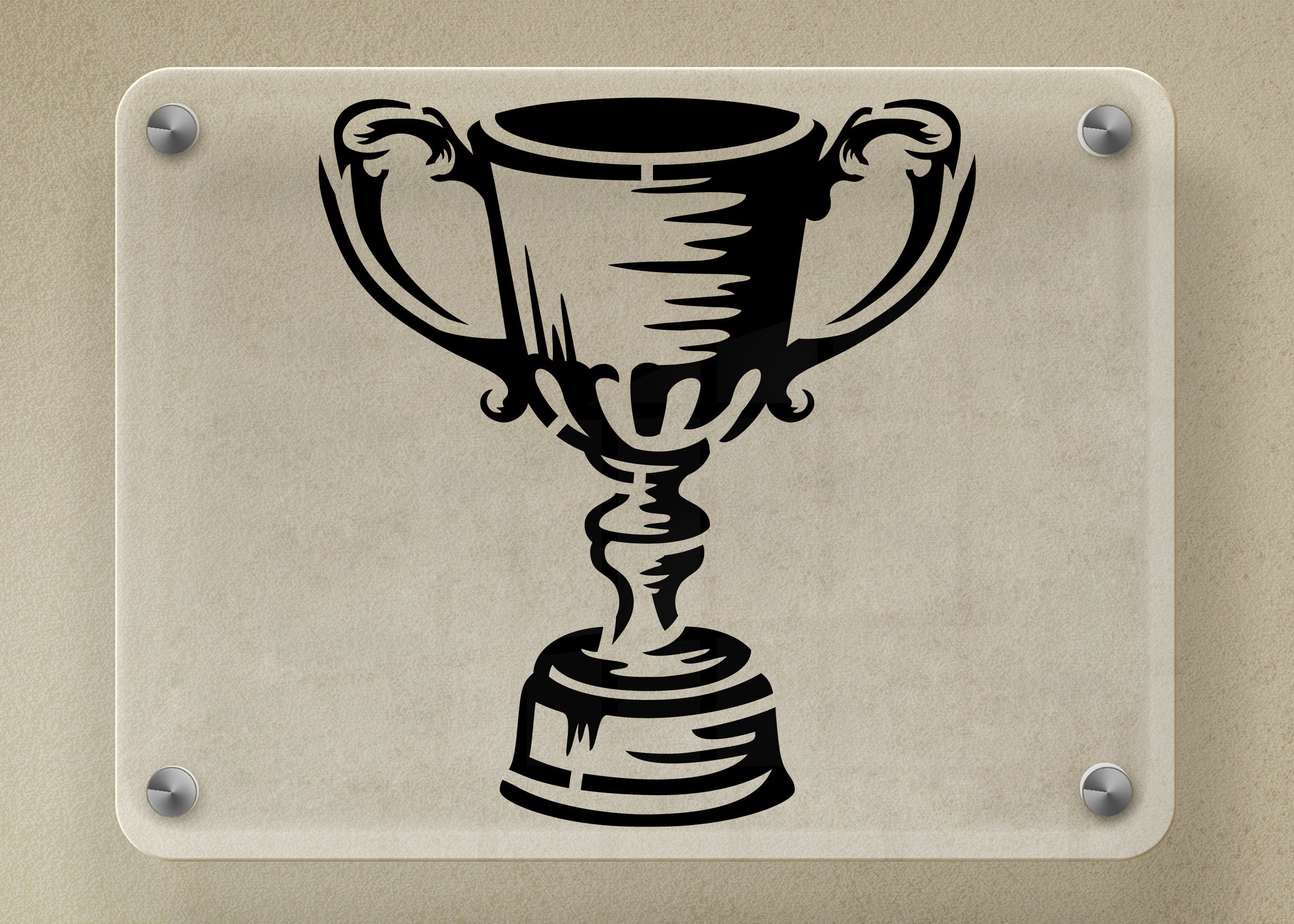 Champion and Winner Trophy Stencil Art, SVG, Dxf, Inspirational Art ...