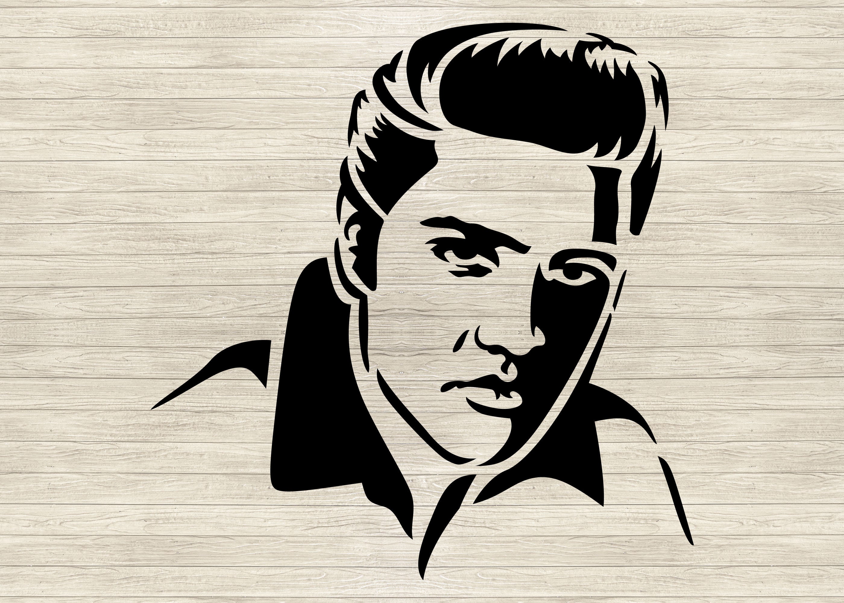 Elvis Presley Face Stencil Art, Elvis Presley Stencil, Pop Icon, SVG ...
