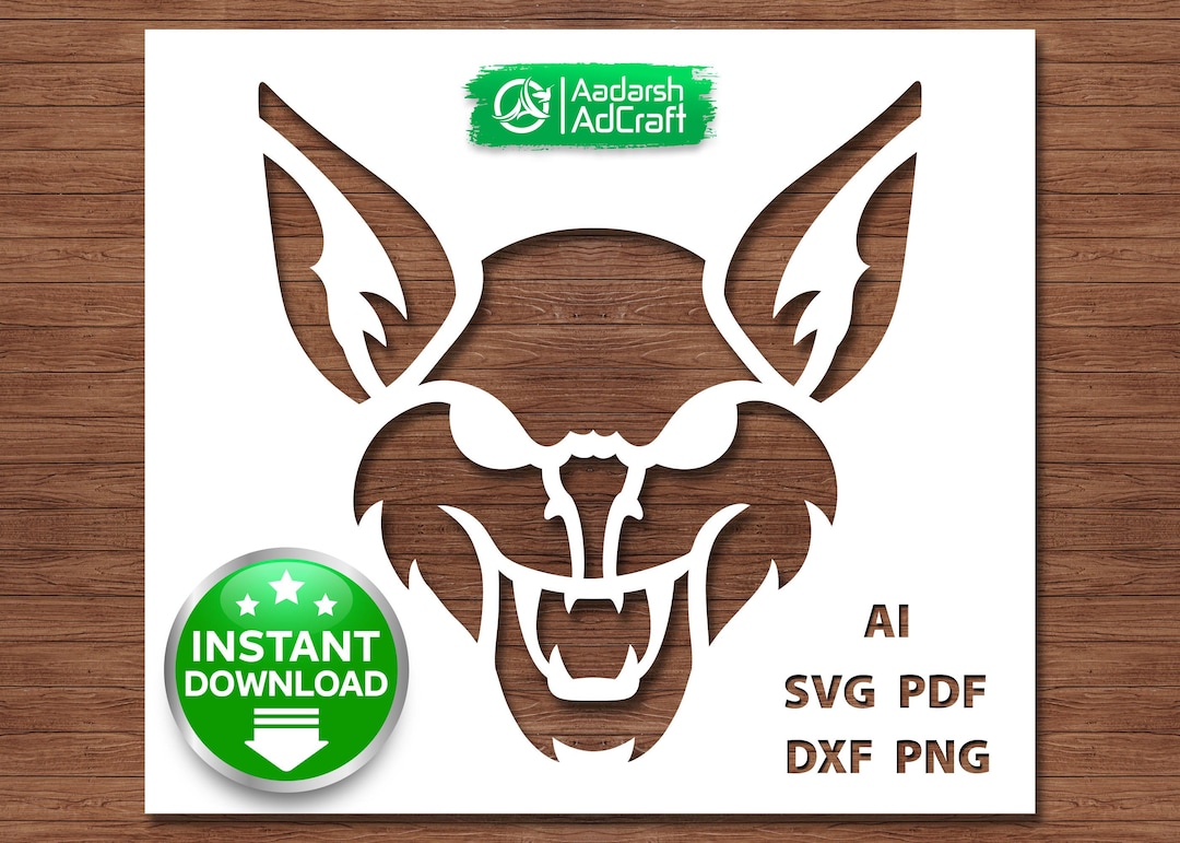 Vampire Bat Face Stencil | Spooky Halloween Bat SVG, Creepy Wall Decor ...