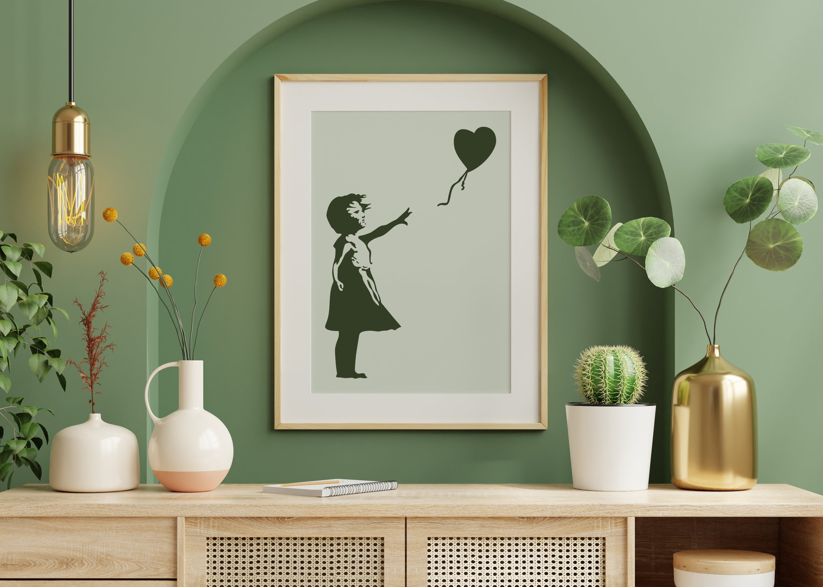 Banksy Girl Heart Balloon Stencil, SVG, DXF, Alone Waiting Girl ...