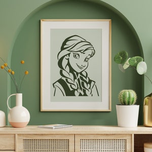 Frozen Snow Princess Stencil Art, Ice Sisters Vector Art, Kingdom of ...