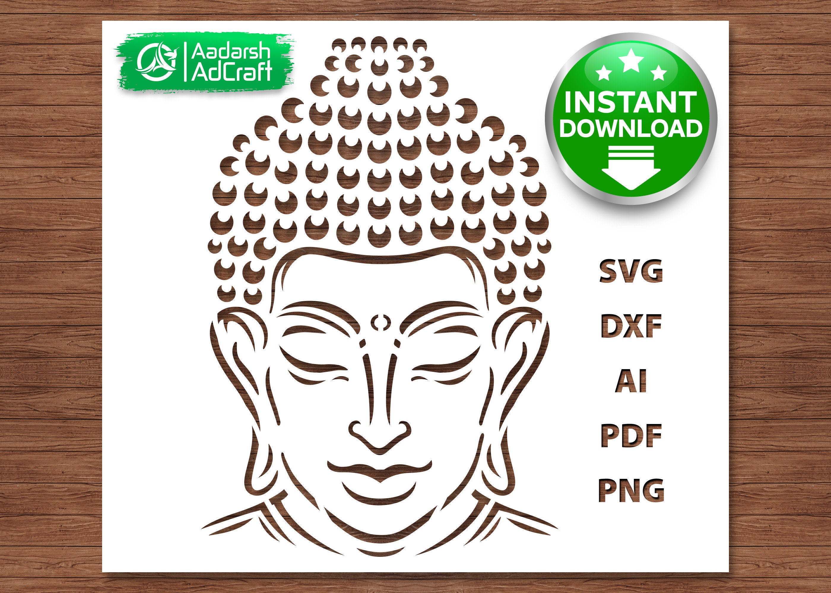 Lord Gautam Buddha Face Art Stencil Design for DIY Art, Buddha Vector ...