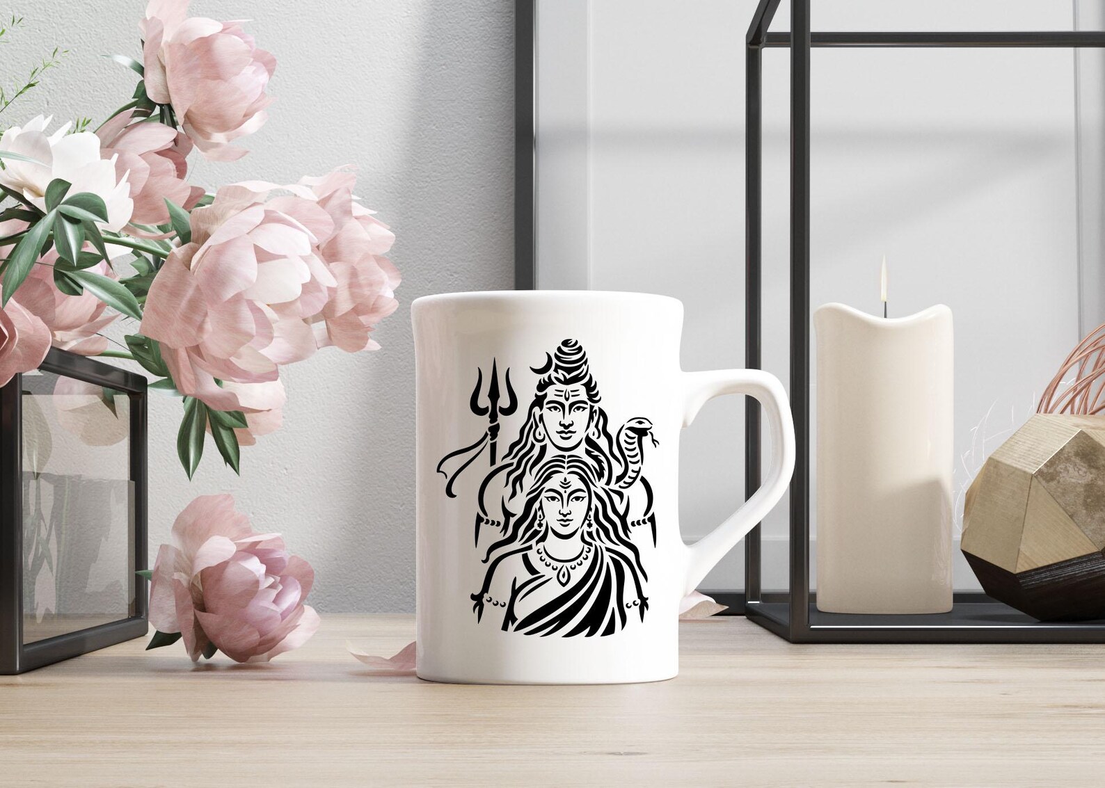 Divine Shiv Shakti Stencil | Hindu God SVG Template, Shiva Parvati ...