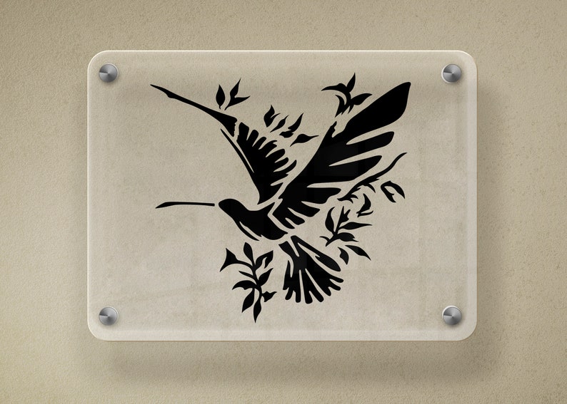 Hummingbirds Flying Stencil Vector SVG Dxf Humming Bird - Etsy