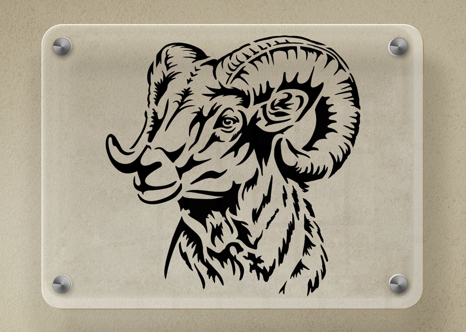 Farm Animal Ram Sheep Stencil Art, Vector SVG, Dxf, Ram Stencil, Ram ...
