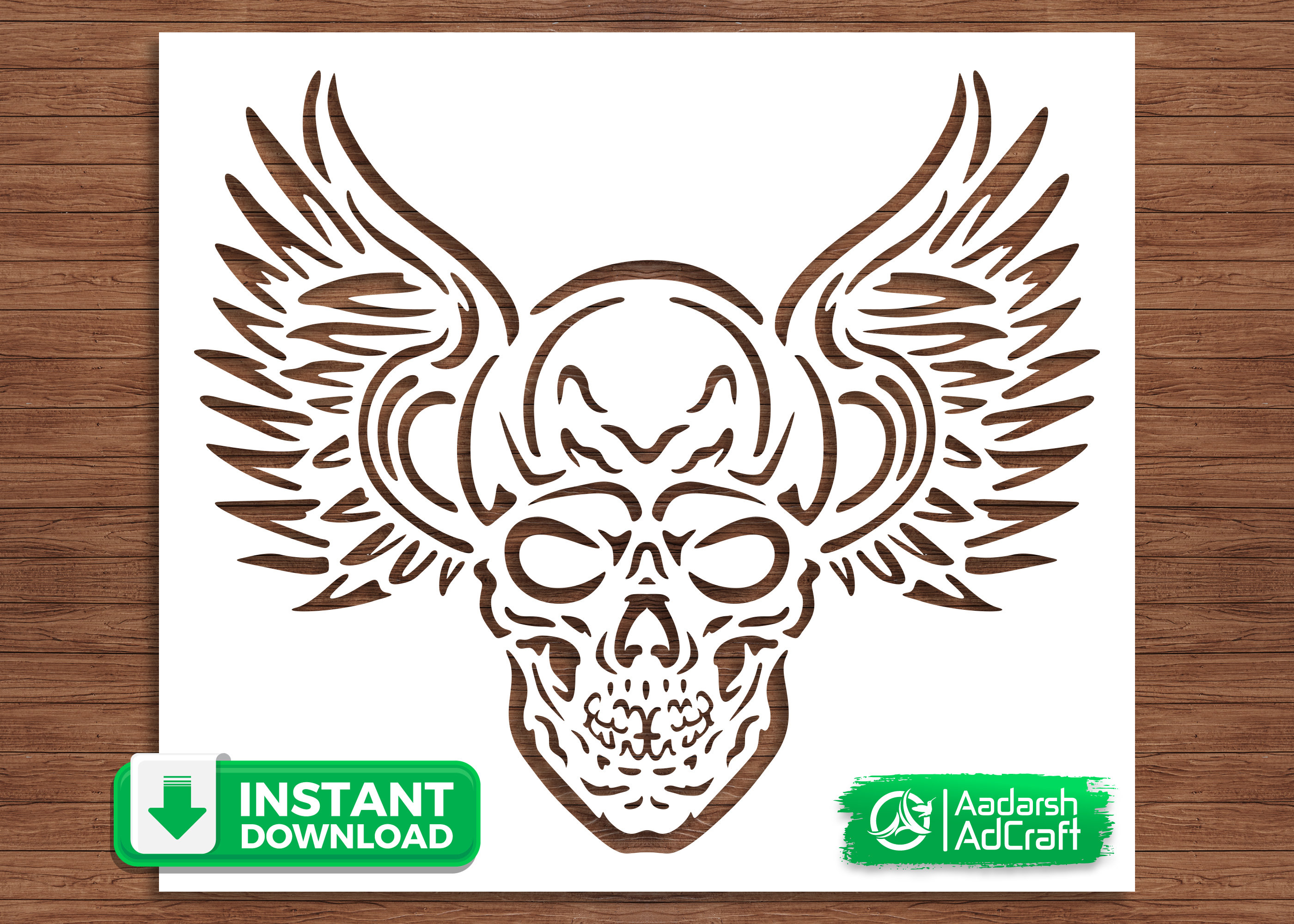 Skull Devil Wings Art Stencil SVG Dxf Skull Stencil Gothic - Etsy