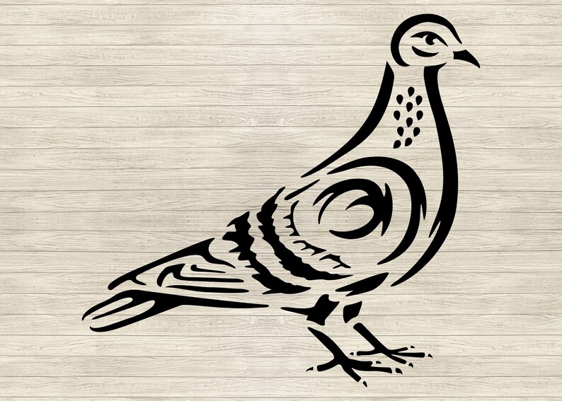 Pigeon Bird Stencil Art, Vector SVG, Dxf, Pigeon Art, Dove Bird Art ...