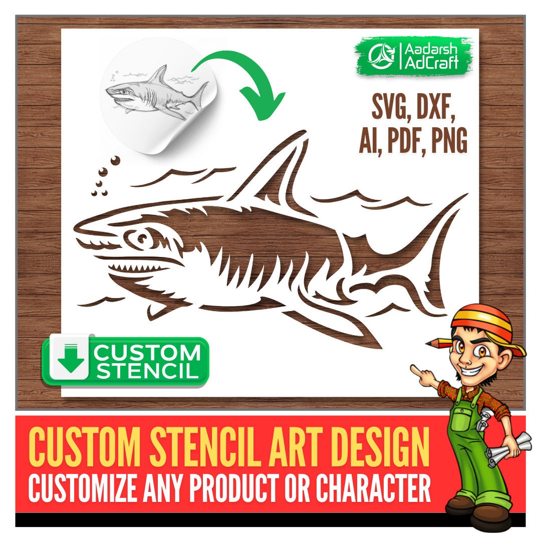 Custom Stencil Art Design, Dxf, Svg, Ai, Pdf, Png, Unique Silhouette ...