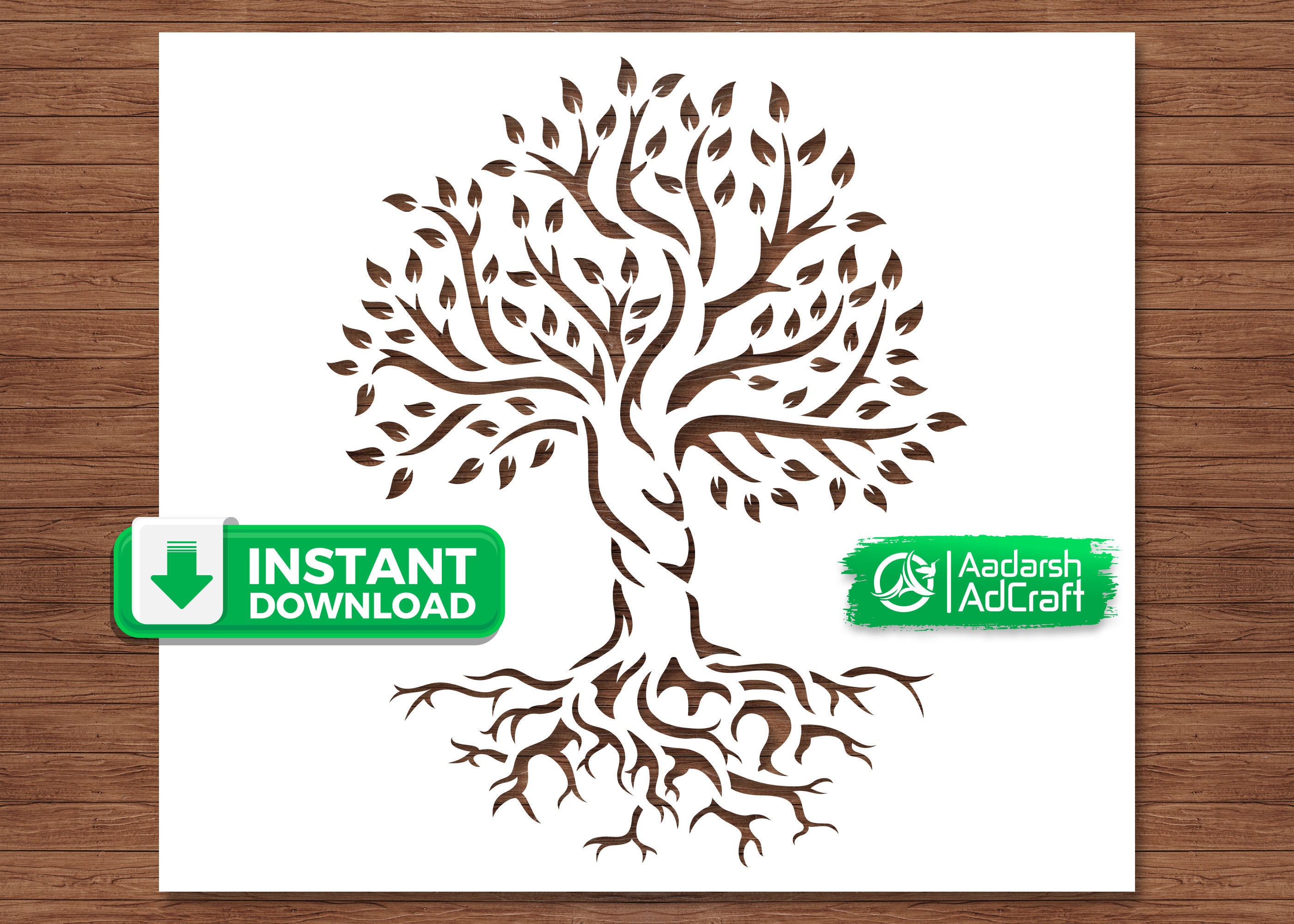 Tree of Life Creative Art Stencil, SVG, Dxf, Spiritual Symbolism ...