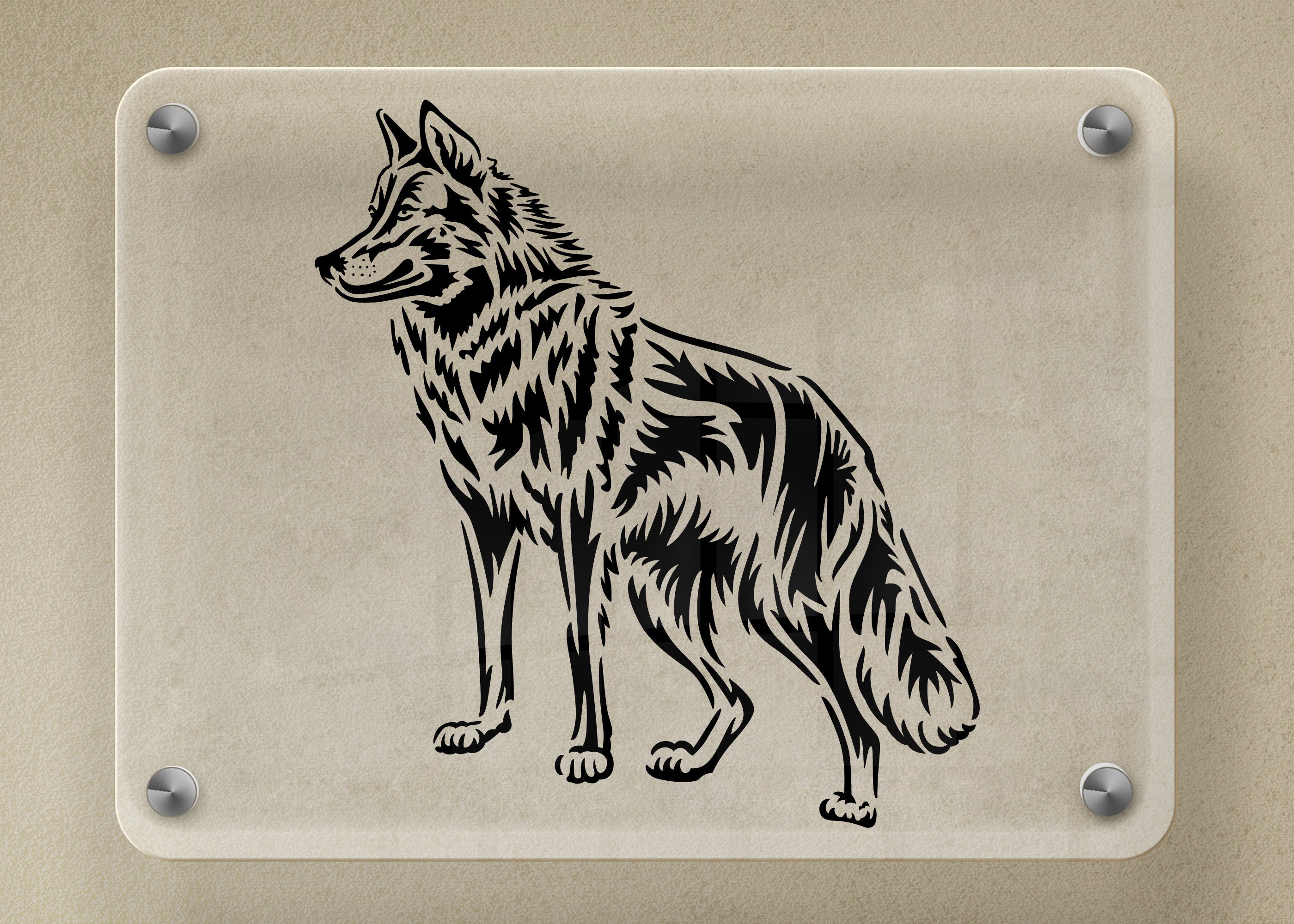 Wolf Full Body Stencil Art Vector SVG Dxf Wolf Stencil - Etsy