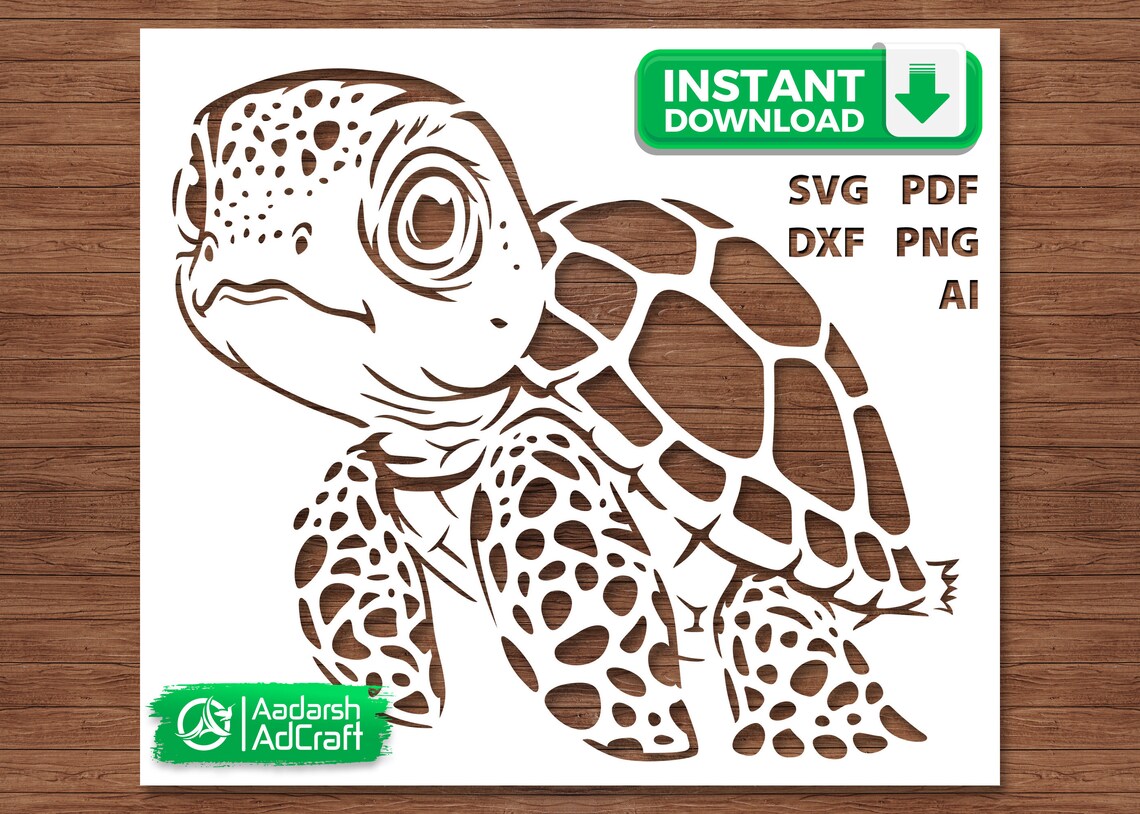 Baby Turtle Sea Creature Stencil Art, Baby Turtle Stencil, Aquatic Art ...