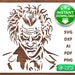Super Villain Joker Art Stencil | Comic Book Clown Face SVG, Graffiti ...
