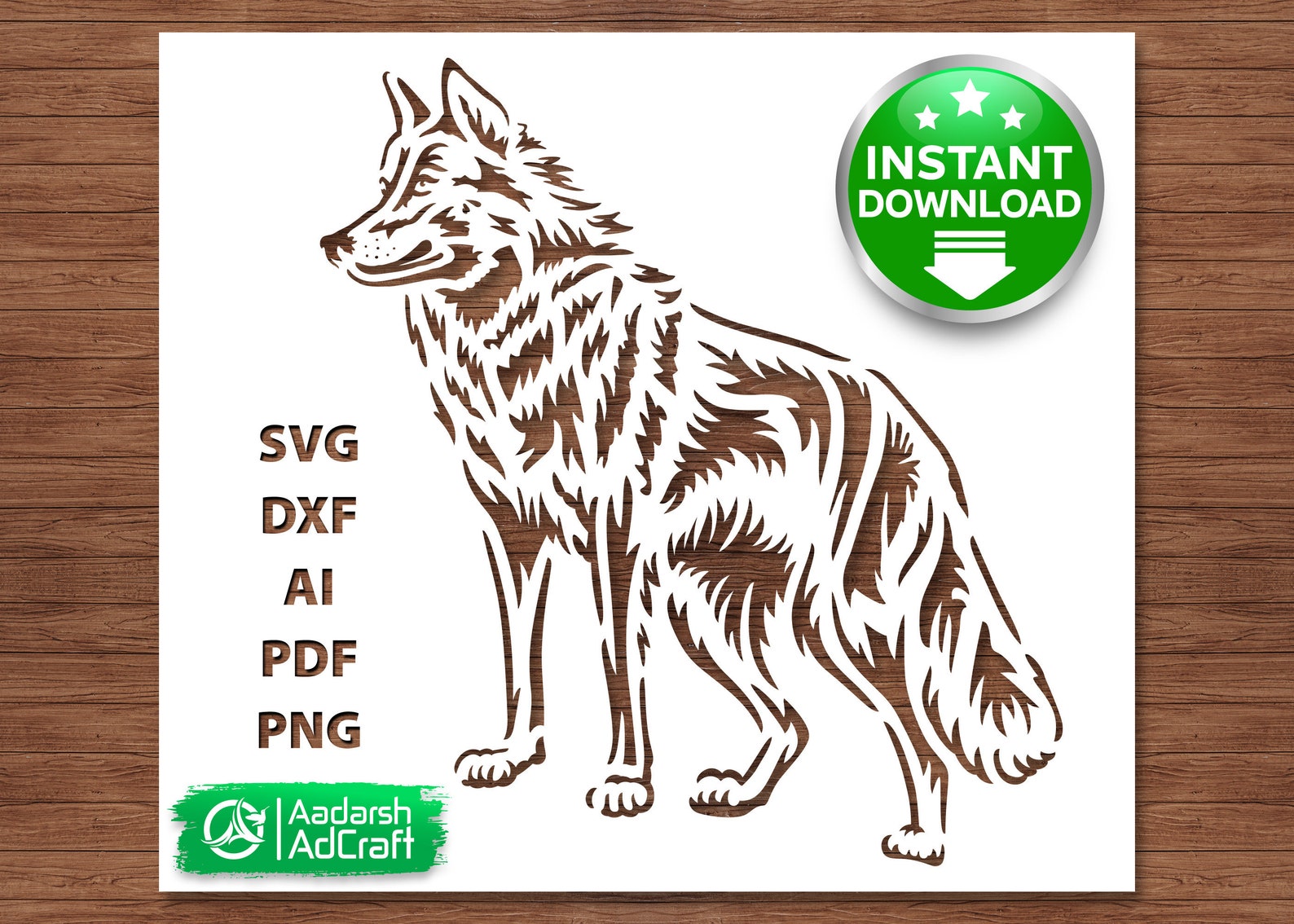 Art au pochoir loup, vectoriel SVG, dxf, pochoir loup, impression de ...