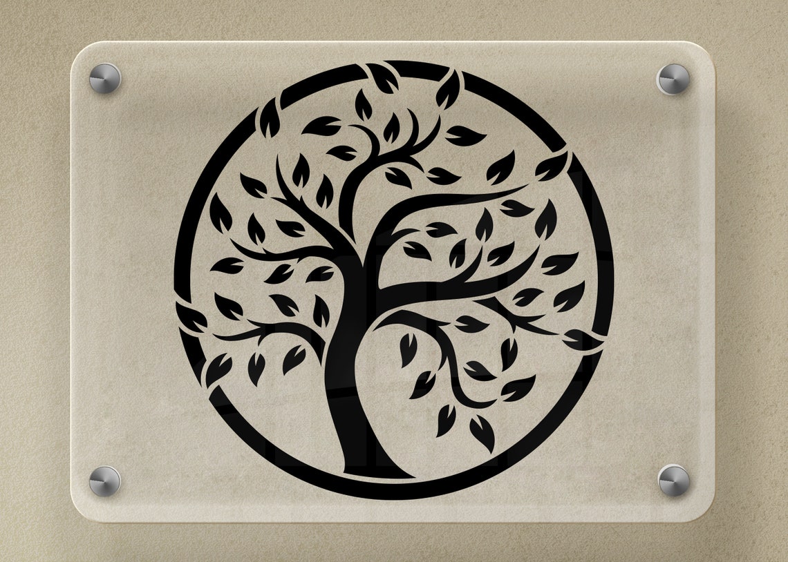 Tree of Life Creative Art Stencil, SVG, Dxf, Spiritual Symbolism ...