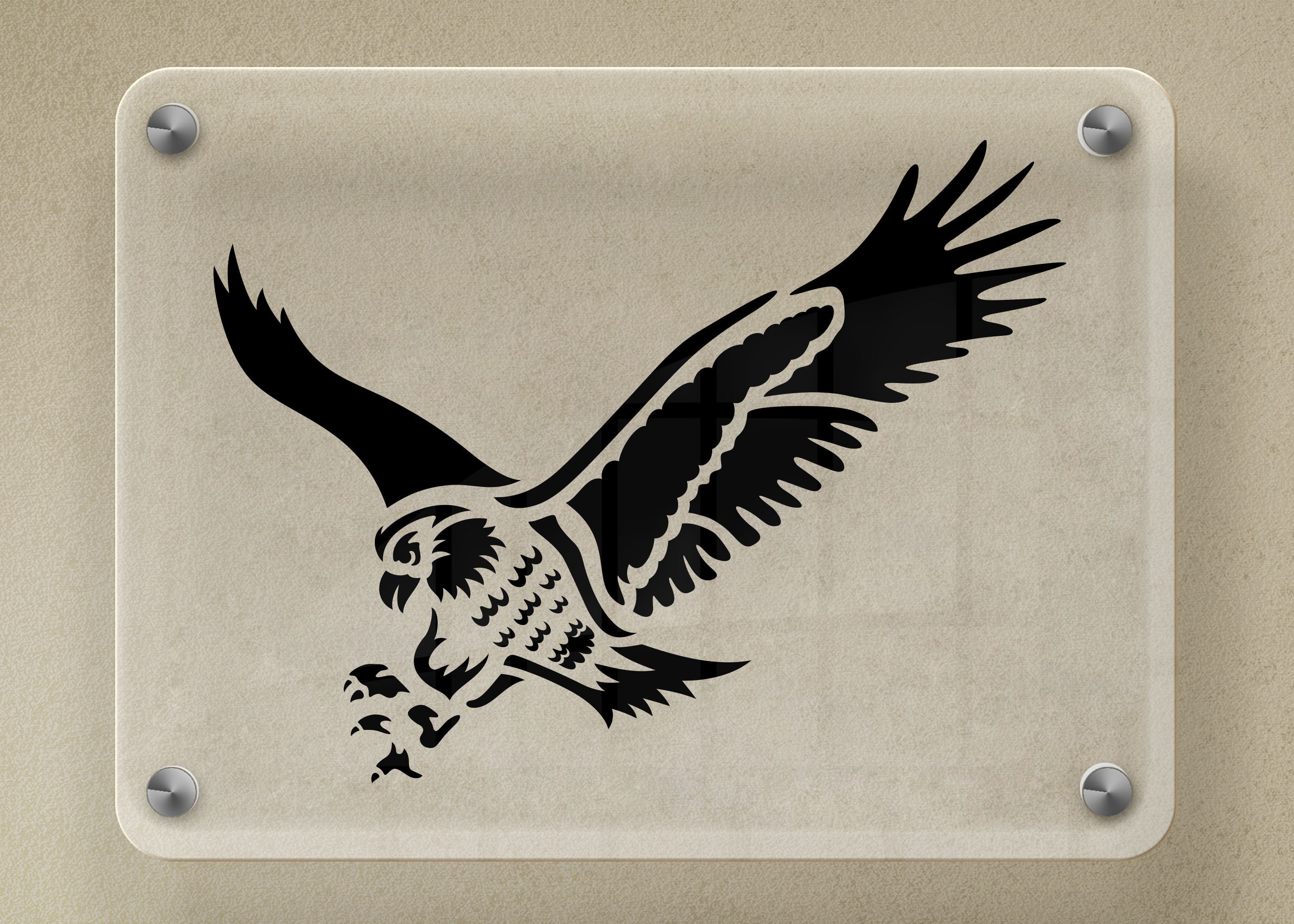 Eagle Hawk Falcon Flying Stencil Art | Bird of Prey SVG, Wildlife Wall ...