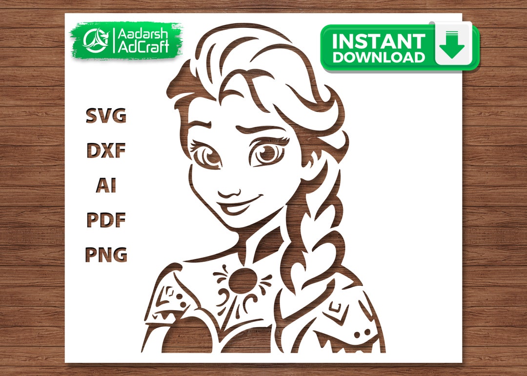 Frozen Snow Queen Stencil Art, Ice Sisters Vector Art, Kingdom of ...