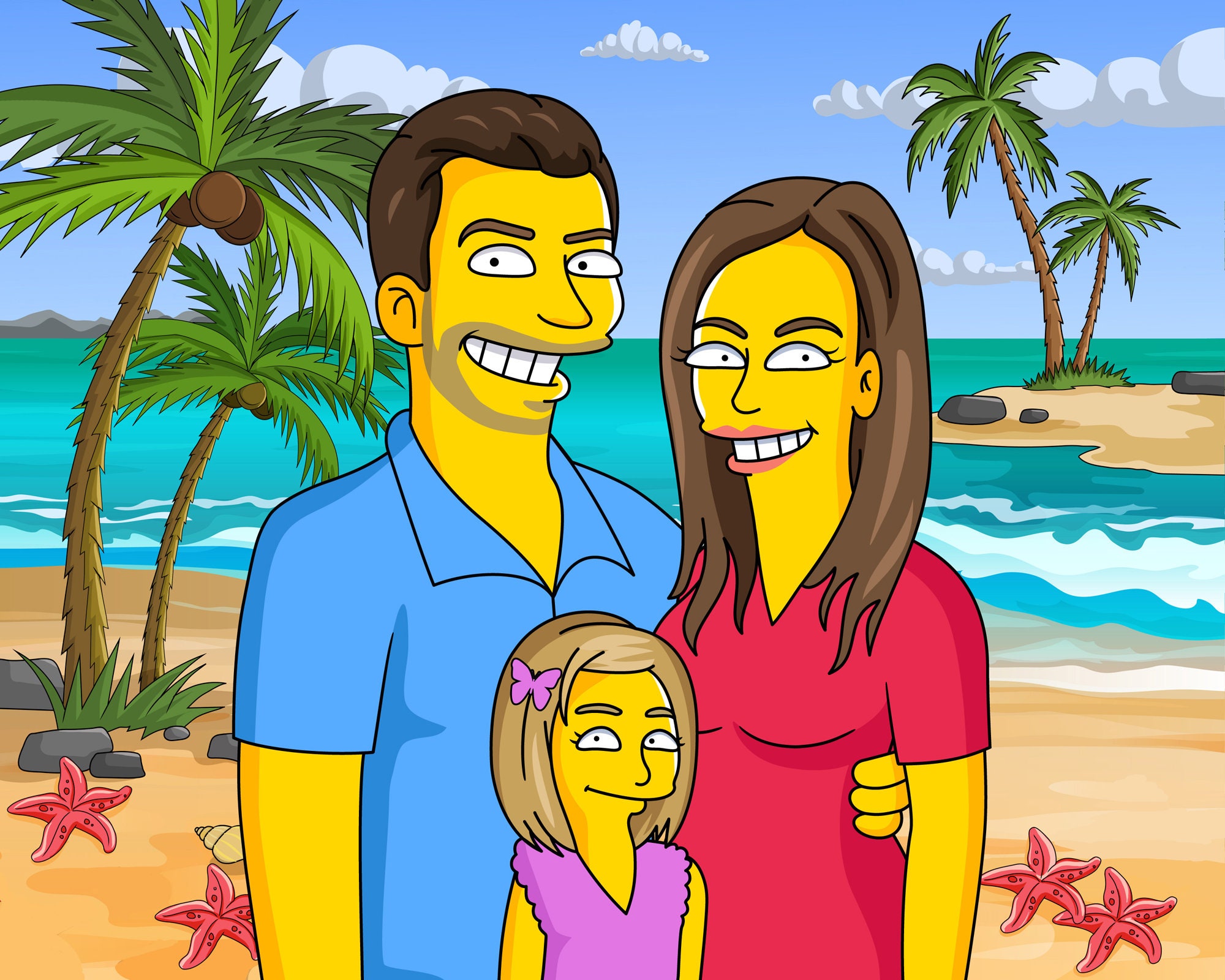 Custom Simpsons Character Family With Pet Portrait, Living Room Sofa ...