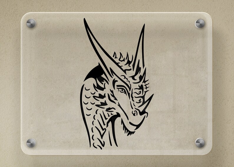 Dragon Face Stencil Art Dragon Printable Stencil SVG Dxf - Etsy