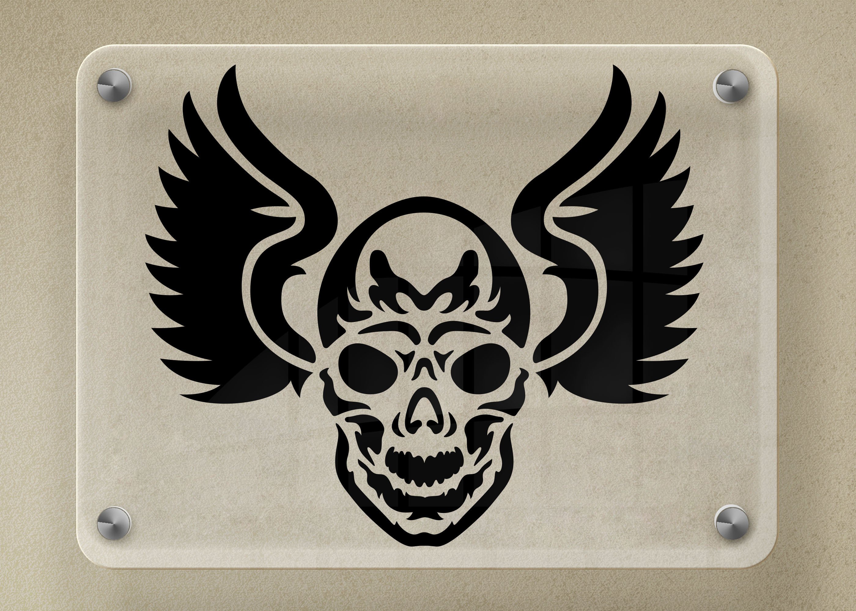 Skull Devil Wings Art Stencil, SVG, Dxf, Skull Stencil, Gothic Decor ...