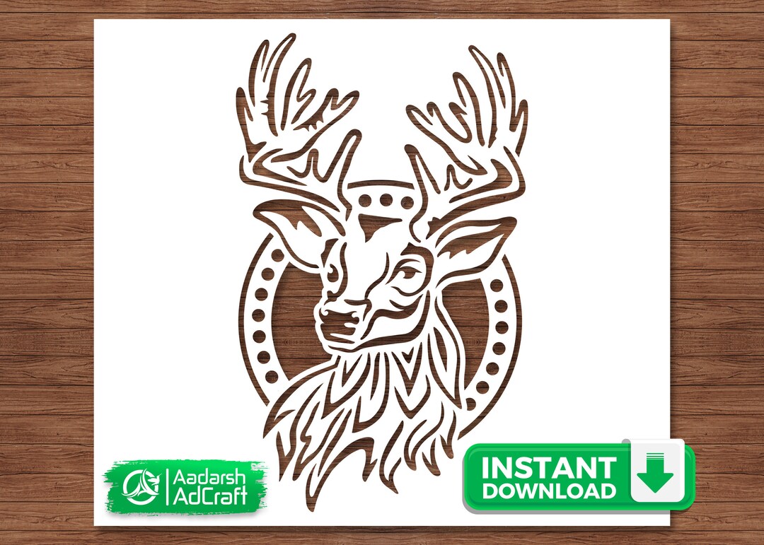 Elk Head Detailed Art Stencil, SVG, Dxf, Digital Instant Download, Elk ...