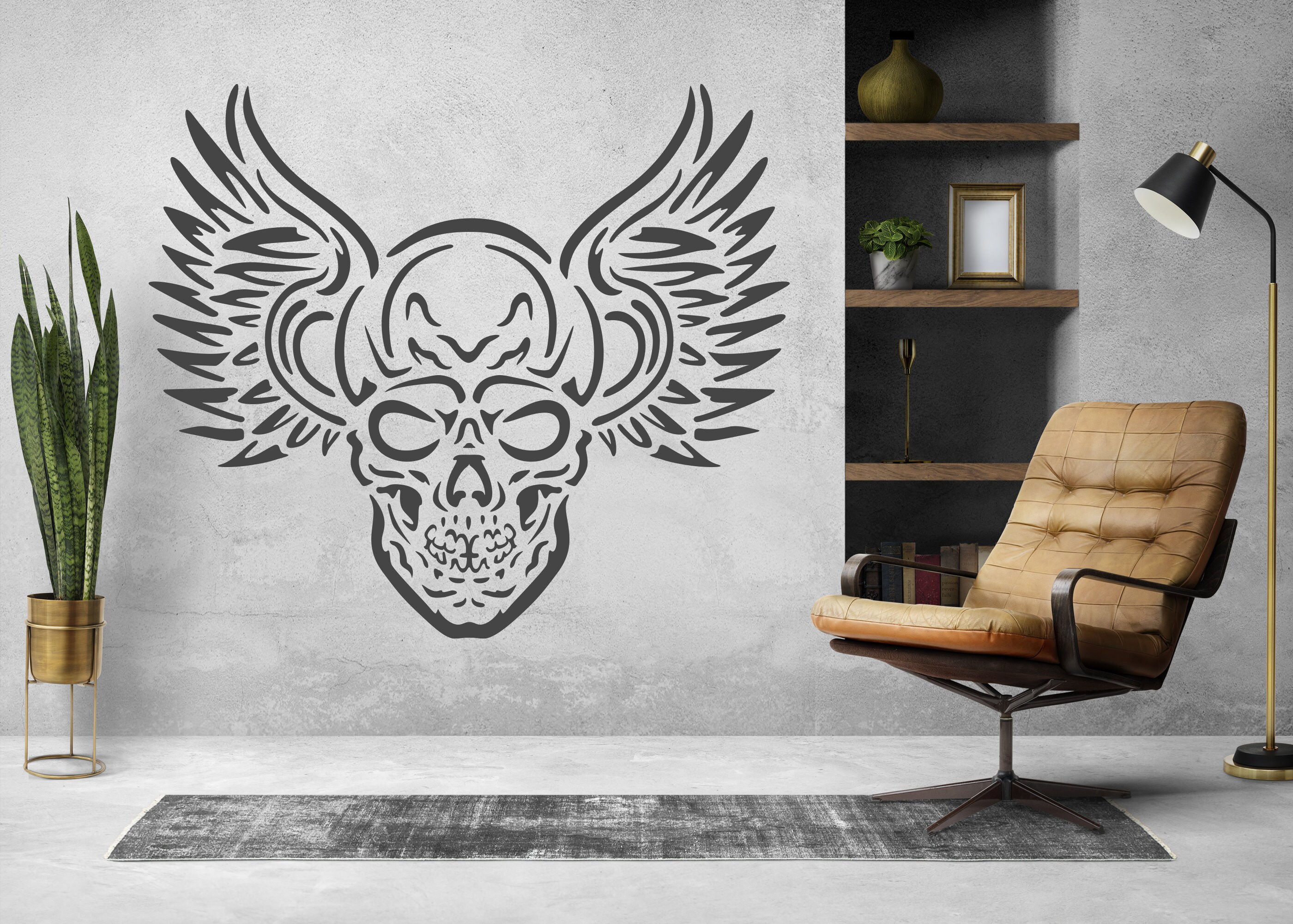 Skull Devil Wings Art Stencil SVG Dxf Skull Stencil Gothic - Etsy