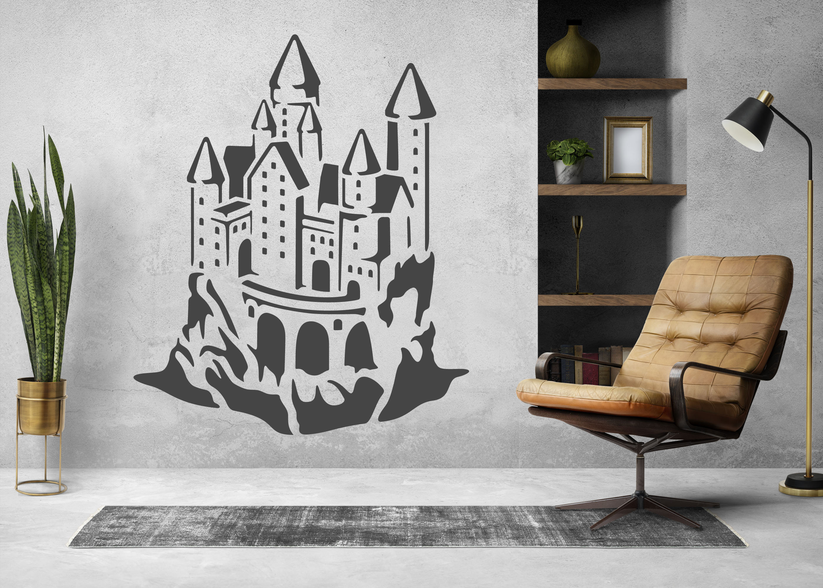 Ancient Castle Stencil | Medieval Fortress SVG Template, Haunted ...