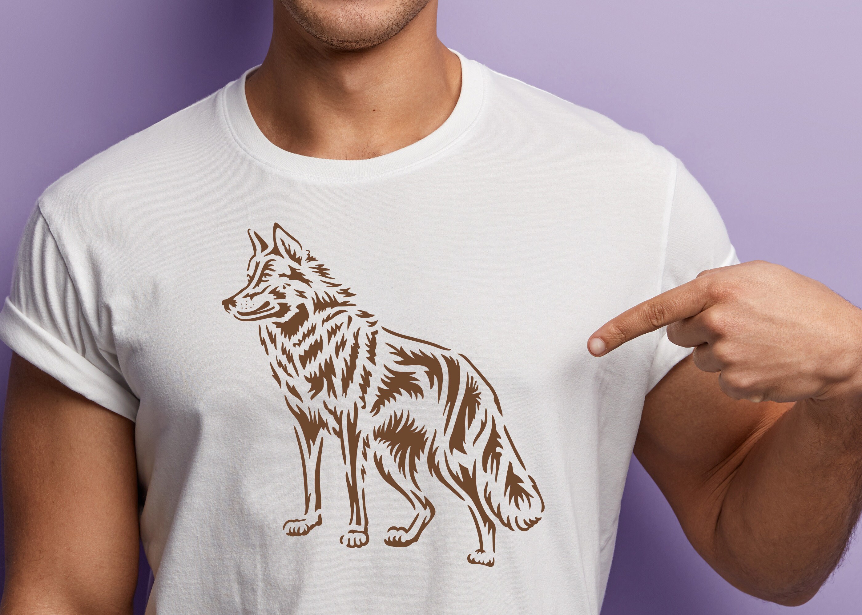 Art au pochoir loup, vectoriel SVG, dxf, pochoir loup, impression de ...