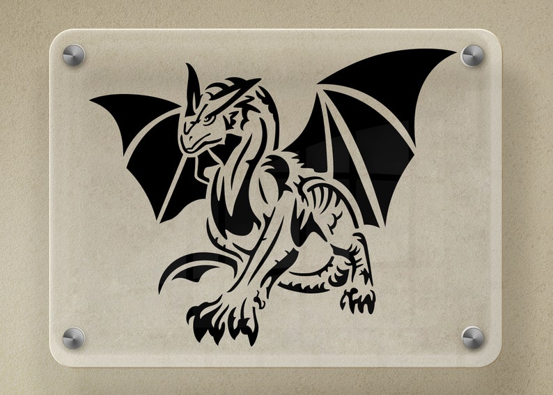 Dragon Full Body Stencil, SVG, Dxf, Dragon Printable Stencil, Mythical ...