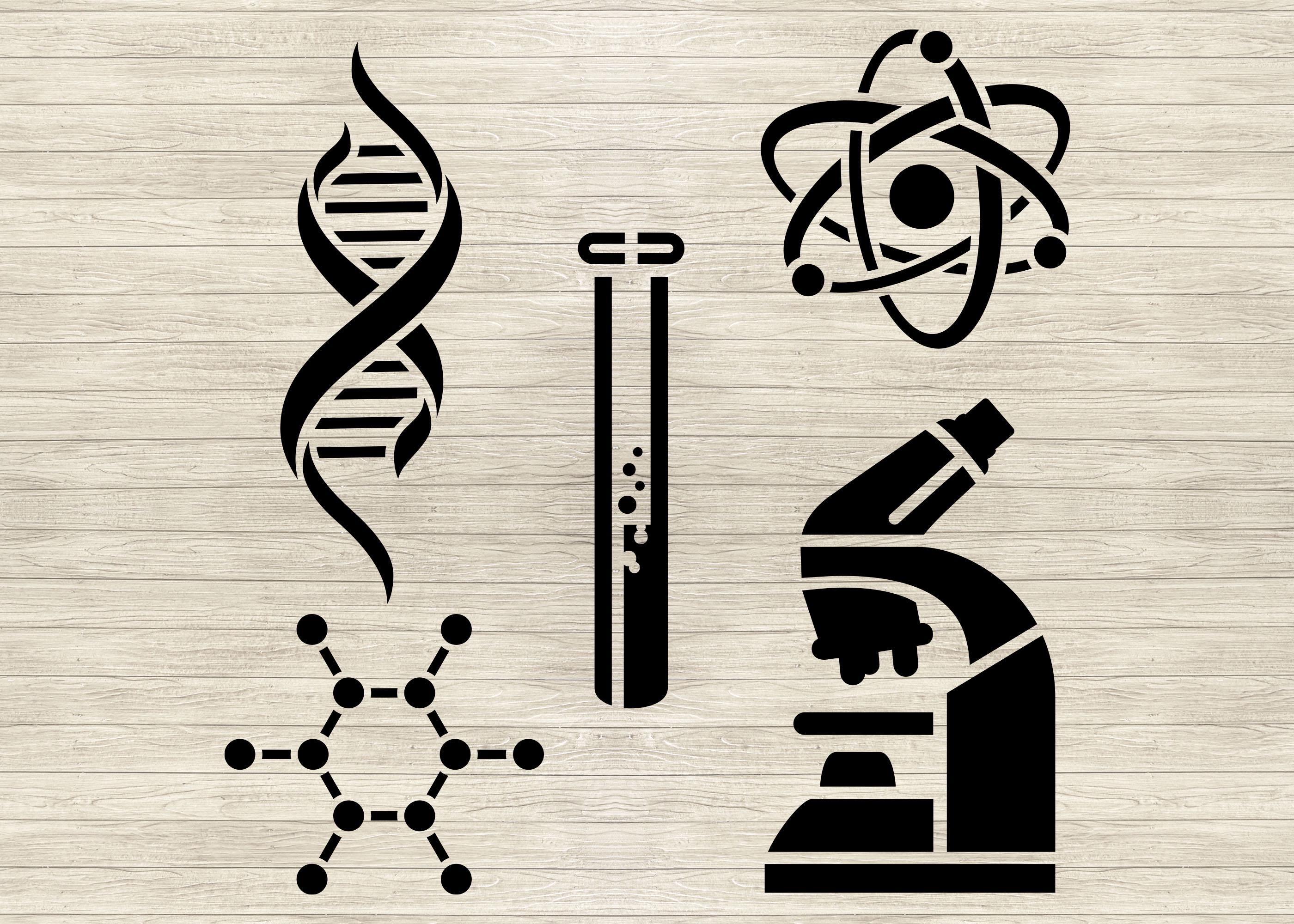 Science & Medical Objects Stencil Bundle SVG, Lab Equipment Cut Files ...