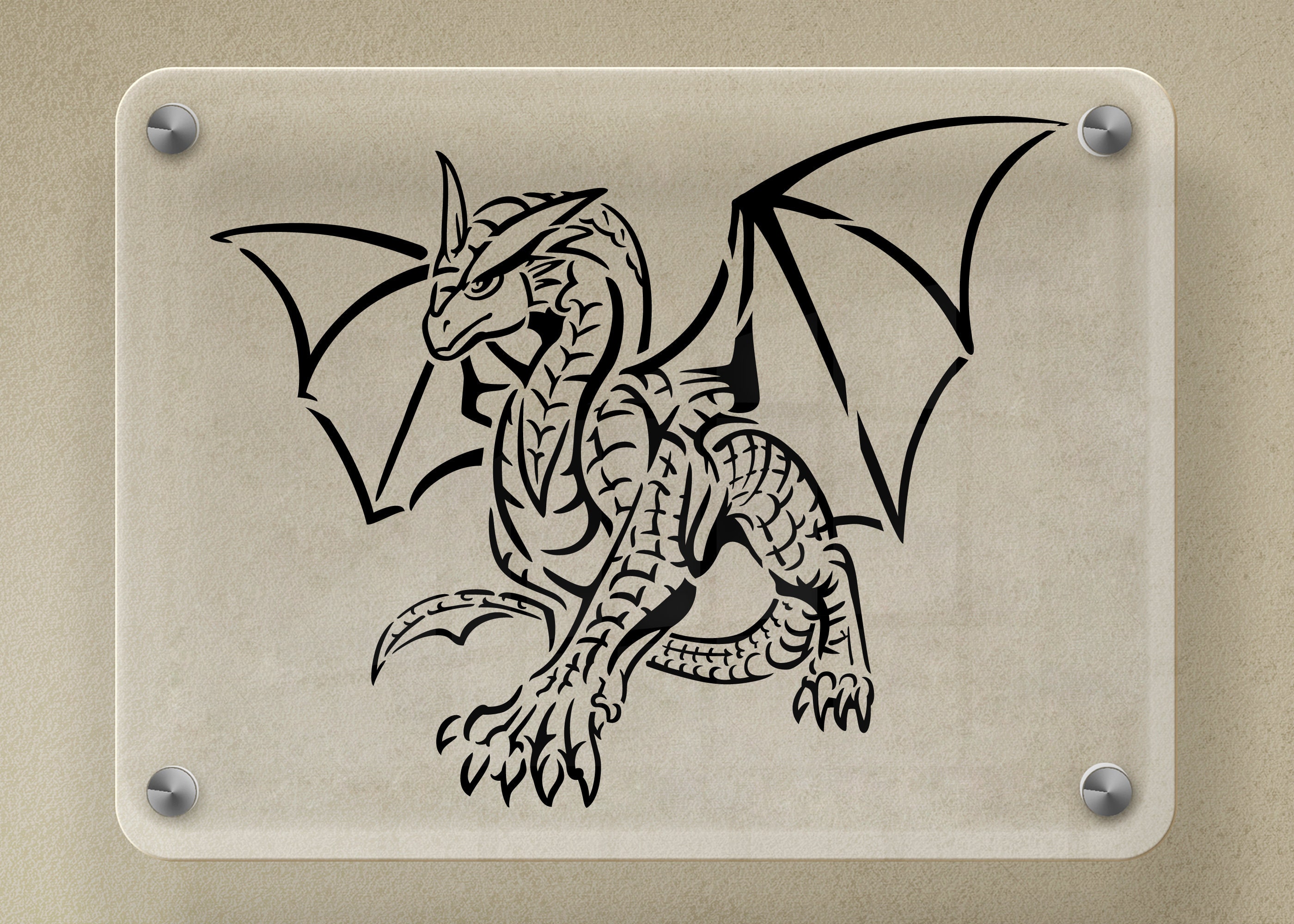 Dragon Full Body Stencil, SVG, Dxf, Dragon Printable Stencil, Mythical ...