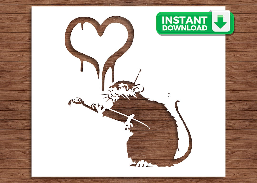 Banksy Rat Mouse Painter Art Stencil, Banksy Inspired Stencil, Graffiti ...