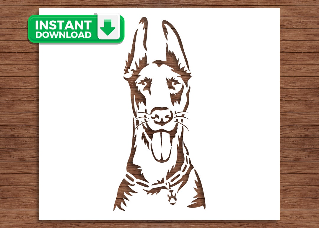 Doberman Dog Face Art Stencil Dog Face Stencil Dog Stencil - Etsy