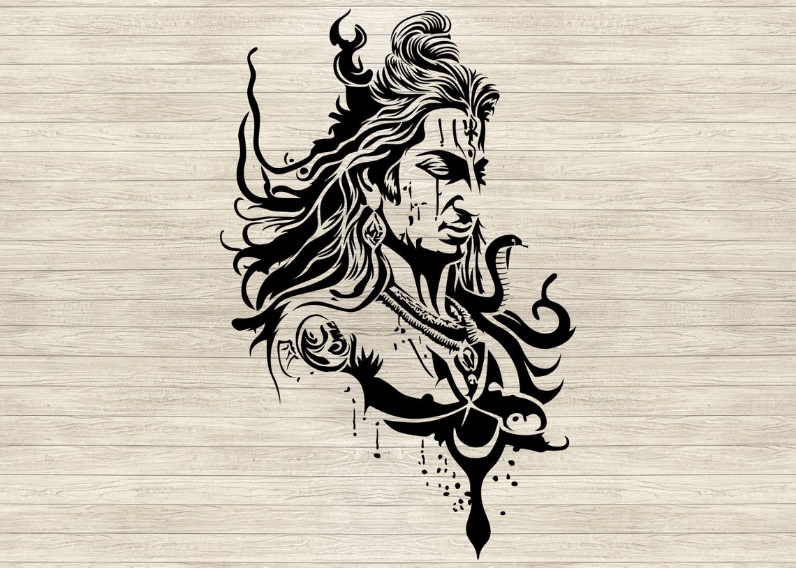 Lord Shiva Mahakal Art Stencil, Shiva Art Stencil, the Destroyer ...