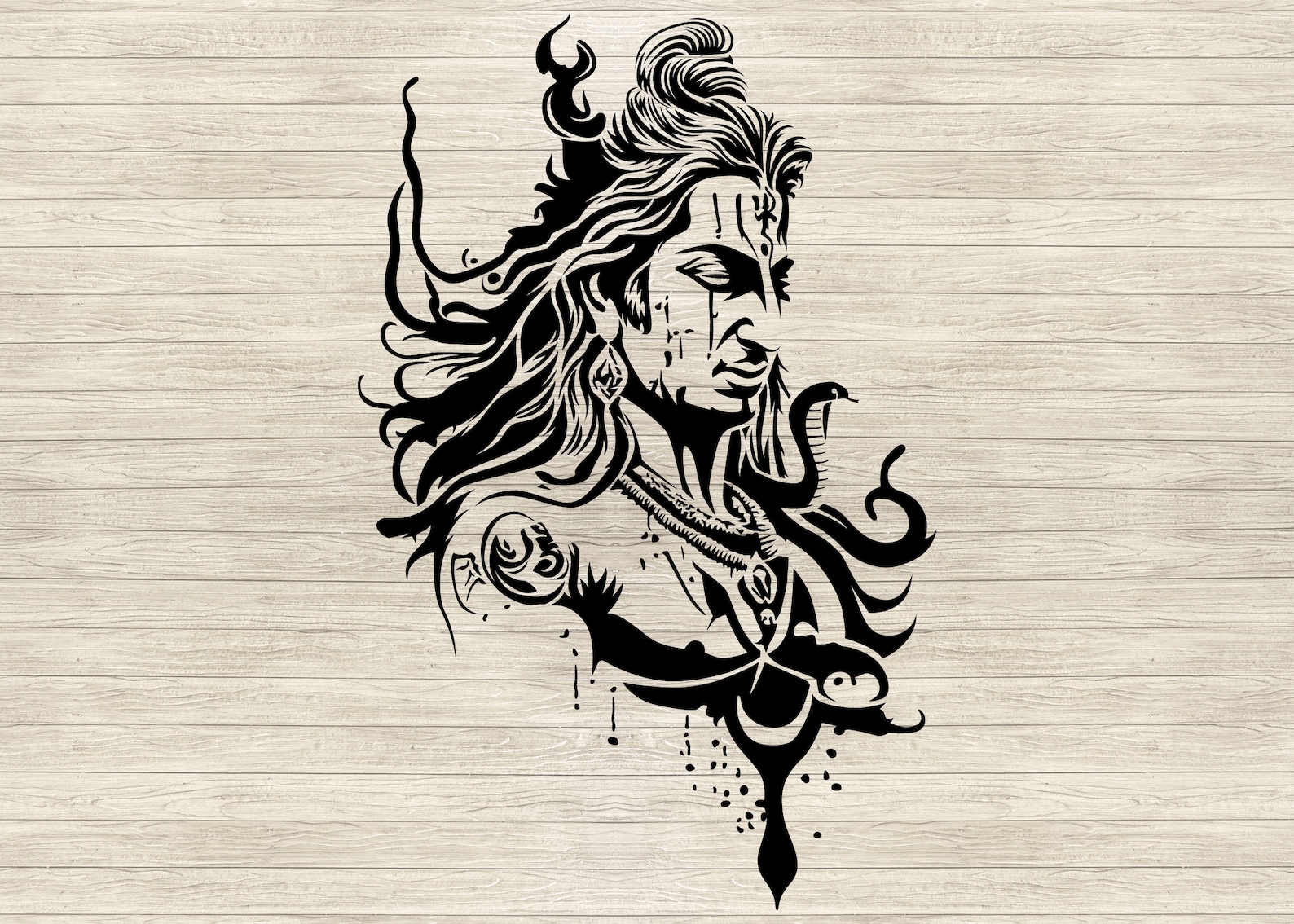 Lord Shiva Mahakal Art Stencil, Shiva Art Stencil, the Destroyer ...