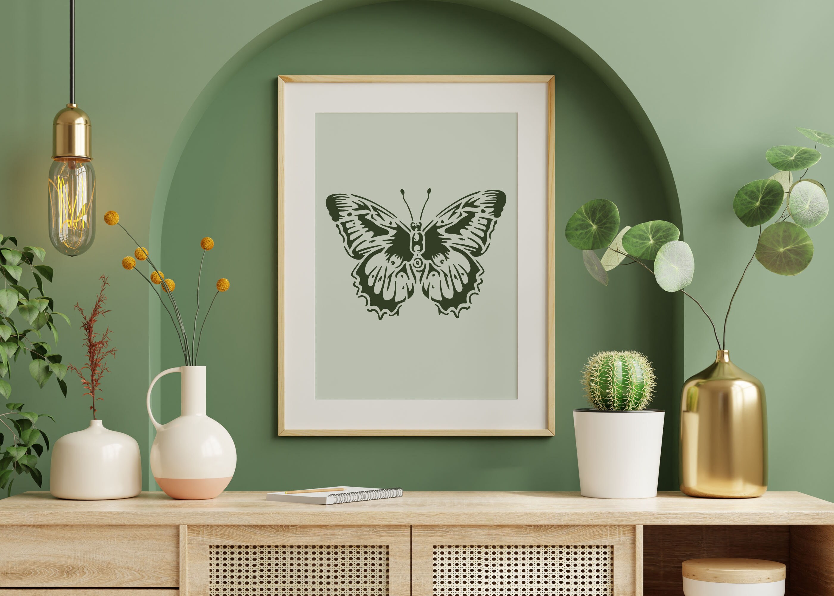 Beautiful Butterfly Stencil Art, Vector SVG, Dxf, PNG, Butterfly ...