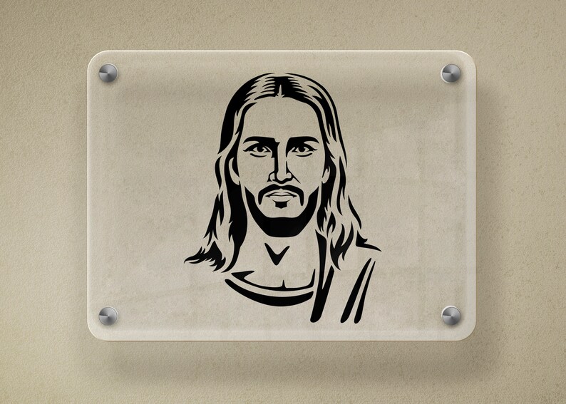 Jesus Almighty Face Stencil | Christian Religious SVG, Faith Wall Decor ...