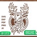 Elk Head Detailed Art Stencil, SVG, Dxf, Digital Instant Download, Elk ...