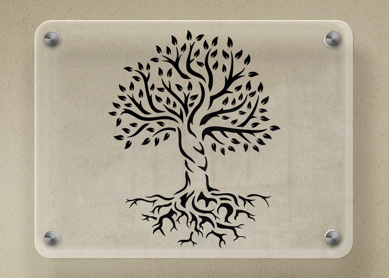 Tree of Life Stencil | Sacred Symbol SVG, Spiritual Wall Decor, Mandala ...